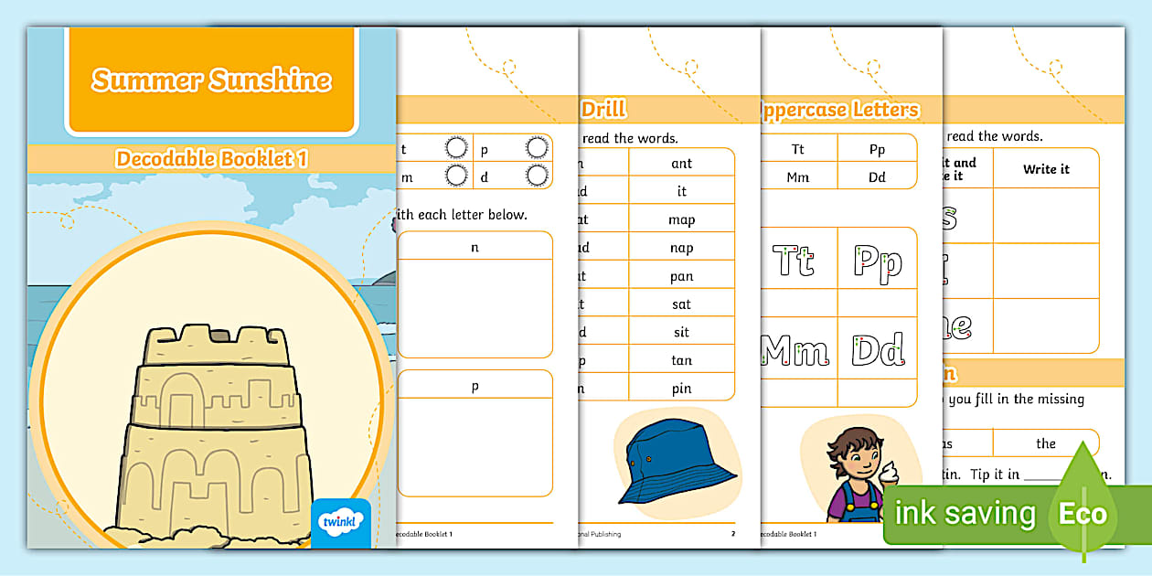 Summer Sunshine Decodable Booklet 1 (teacher made) - Twinkl