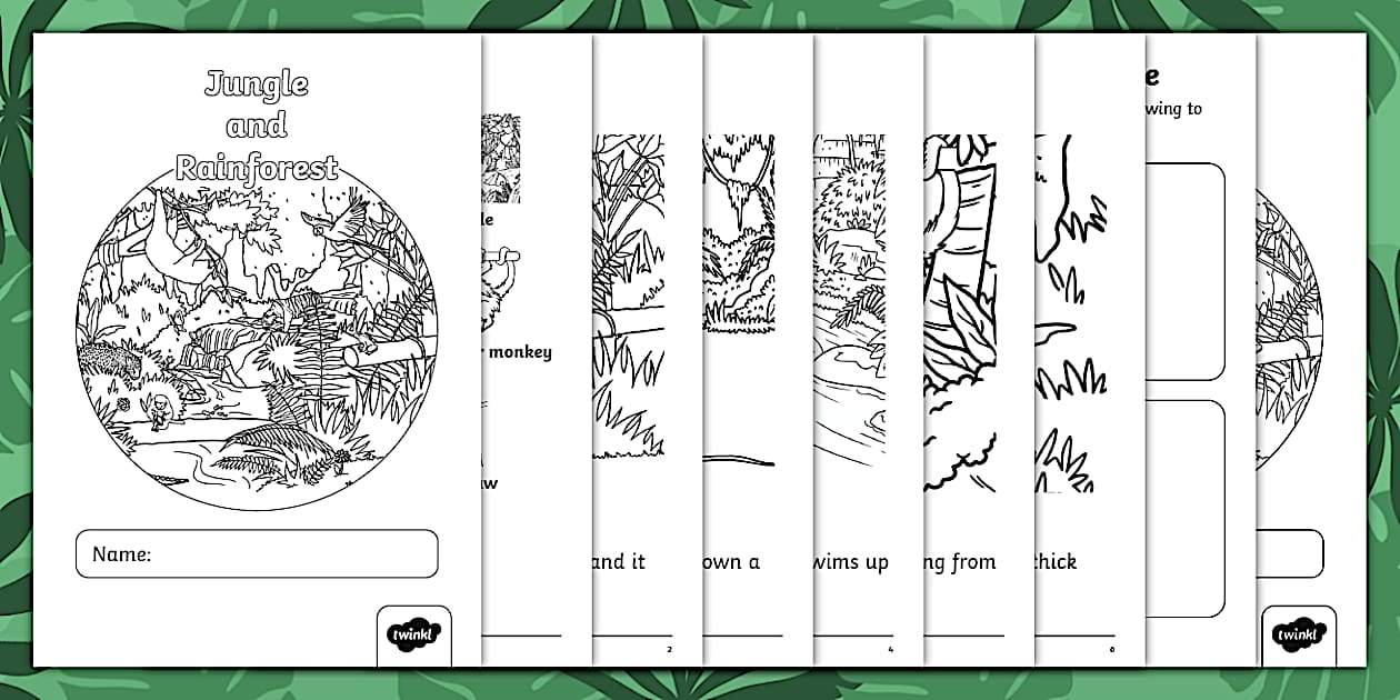 Read and Colour Non-Fiction Booklet: Jungle and Rainforest