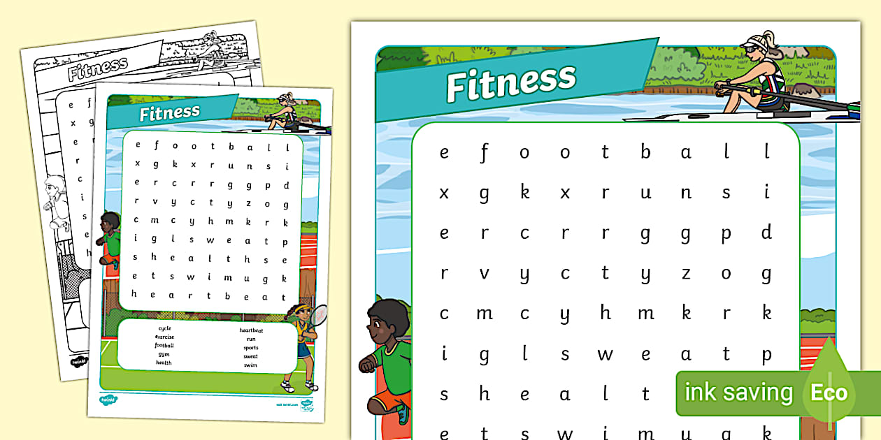 Fitness Word Search (teacher made) - Twinkl