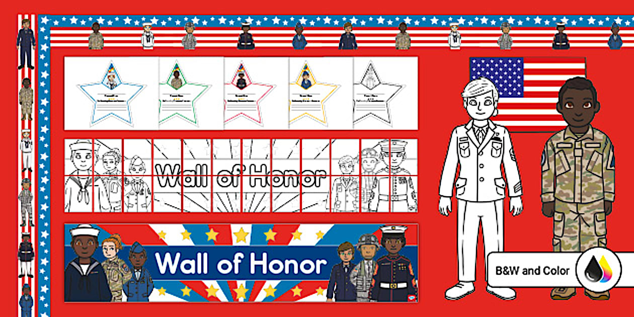 Colorful Veterans Day Printables for PreK | Twinkl USA
