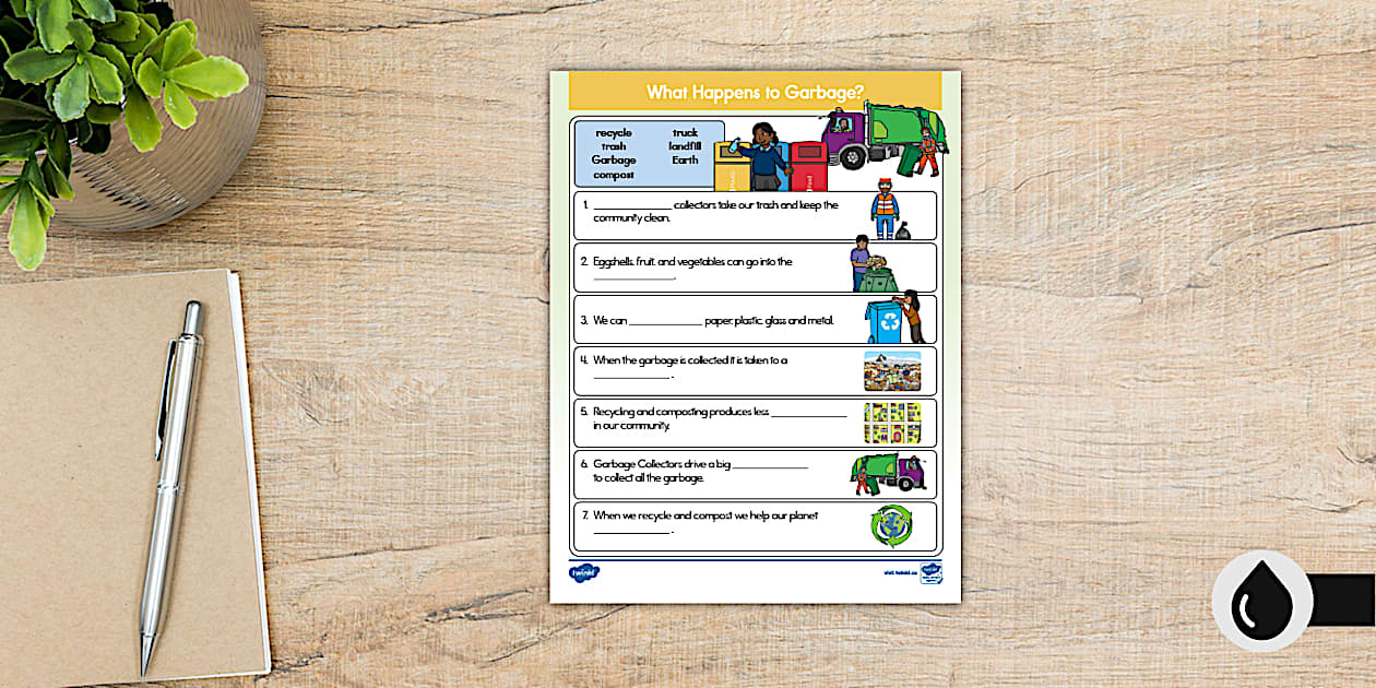 Garbage Collection Cloze Activity Primary (teacher made)