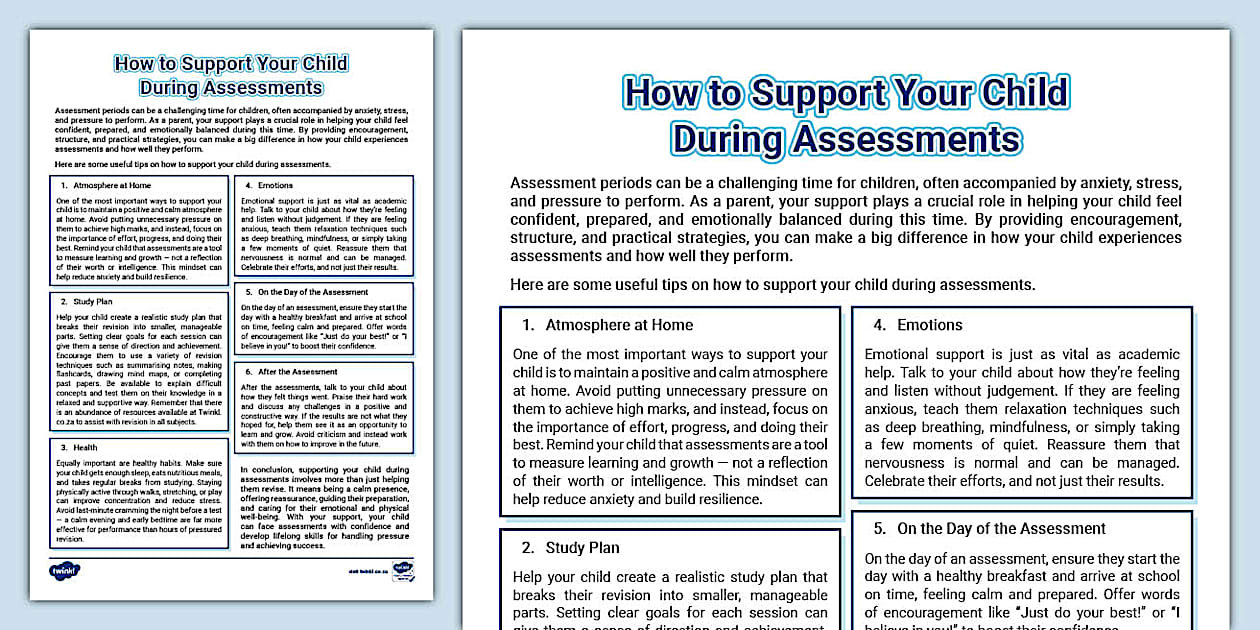 How to Support Your Child During Assessments - Parent Guide