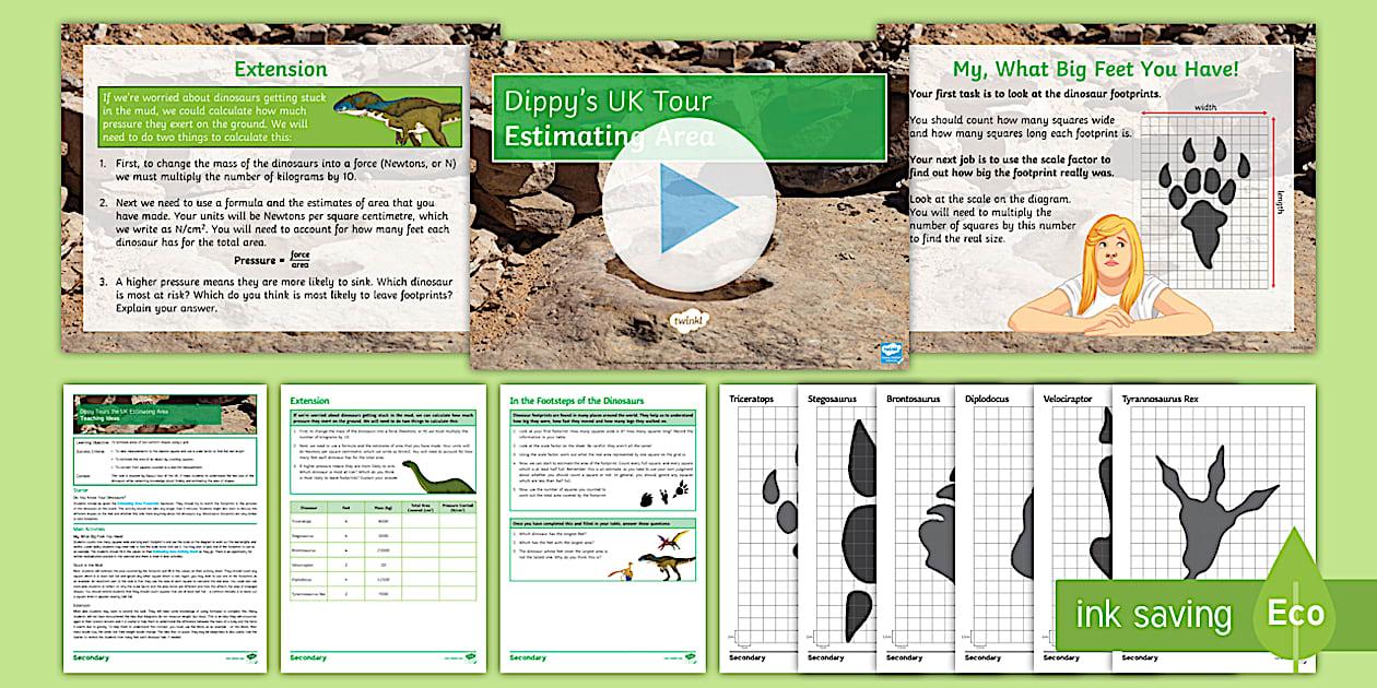 Maths Dippy Tours the UK: Estimating Area Activity Pack