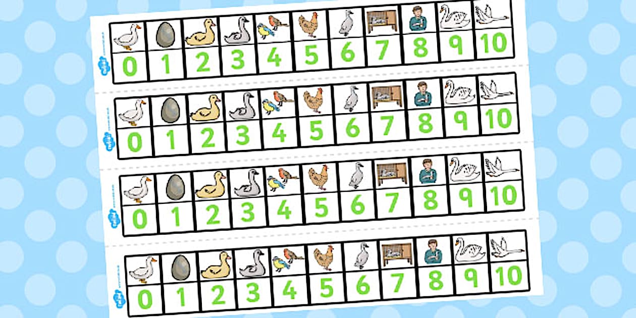 Ugly Duckling Number Track 1-10 (teacher made) - Twinkl