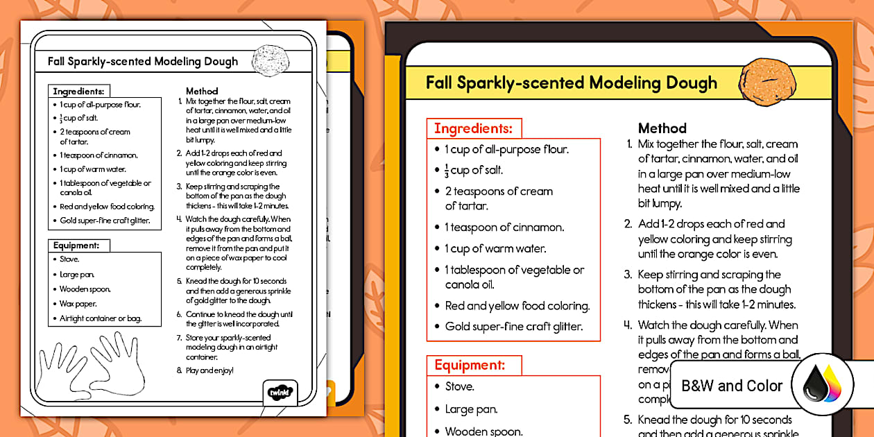 Fall Sparkly-Scented Modeling Dough Recipe (teacher made)