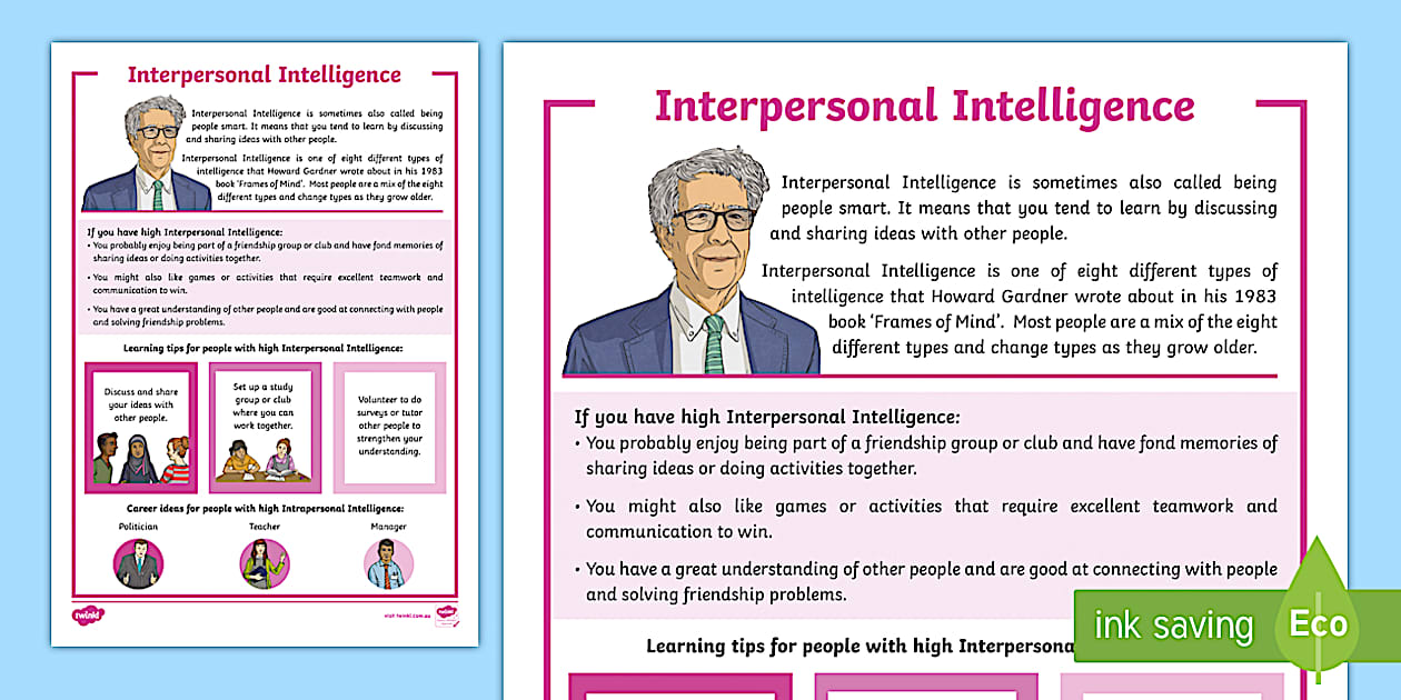 Interpersonal Intelligence Fact File (teacher made) - Twinkl