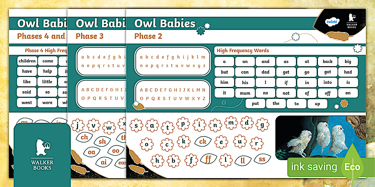 FREE! - Owl Babies Phonics Desk Mats (Teacher-Made) - Twinkl