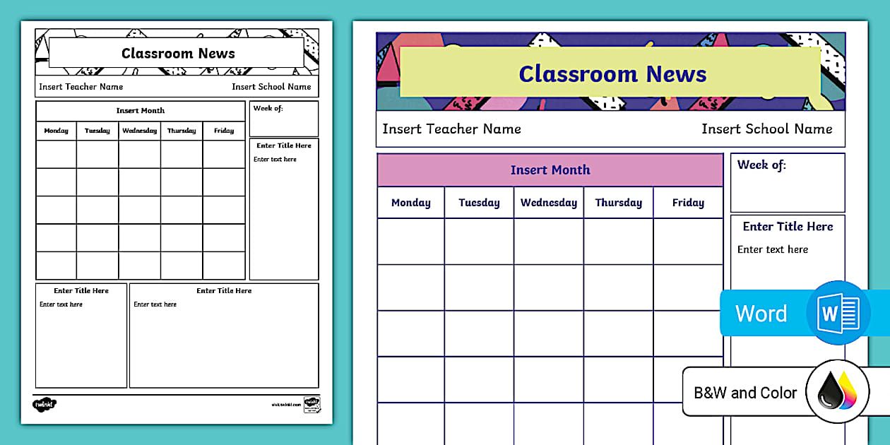 Editable 90s Theme Newsletter (teacher made) - Twinkl