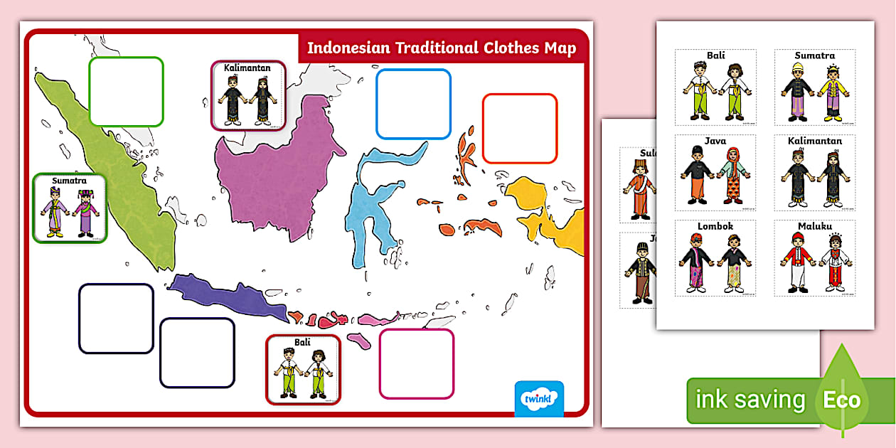 Indonesian Traditional Clothes Matching Activity - Twinkl