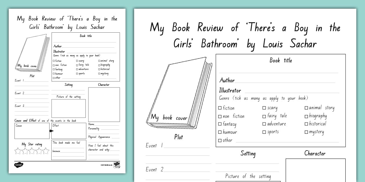 Cursive Term 1 Week 5 Year 5 and 6 Chapter Chat Book Review Worksheet to
