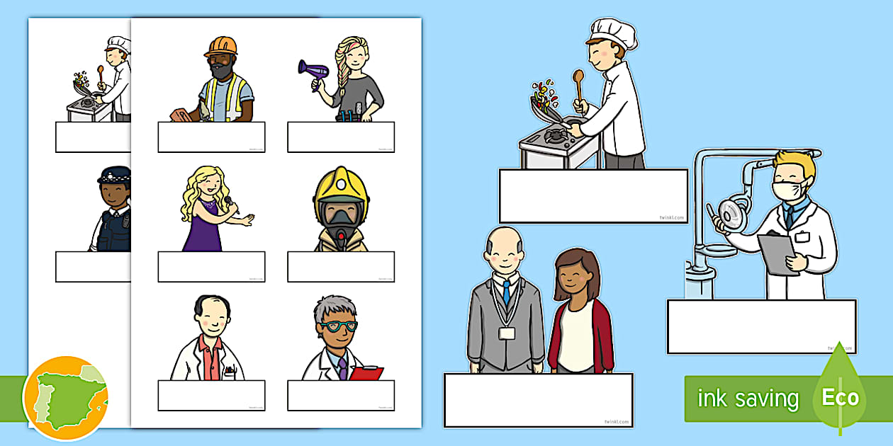 ES - Auto registro: Las profesiones (teacher made) - Twinkl