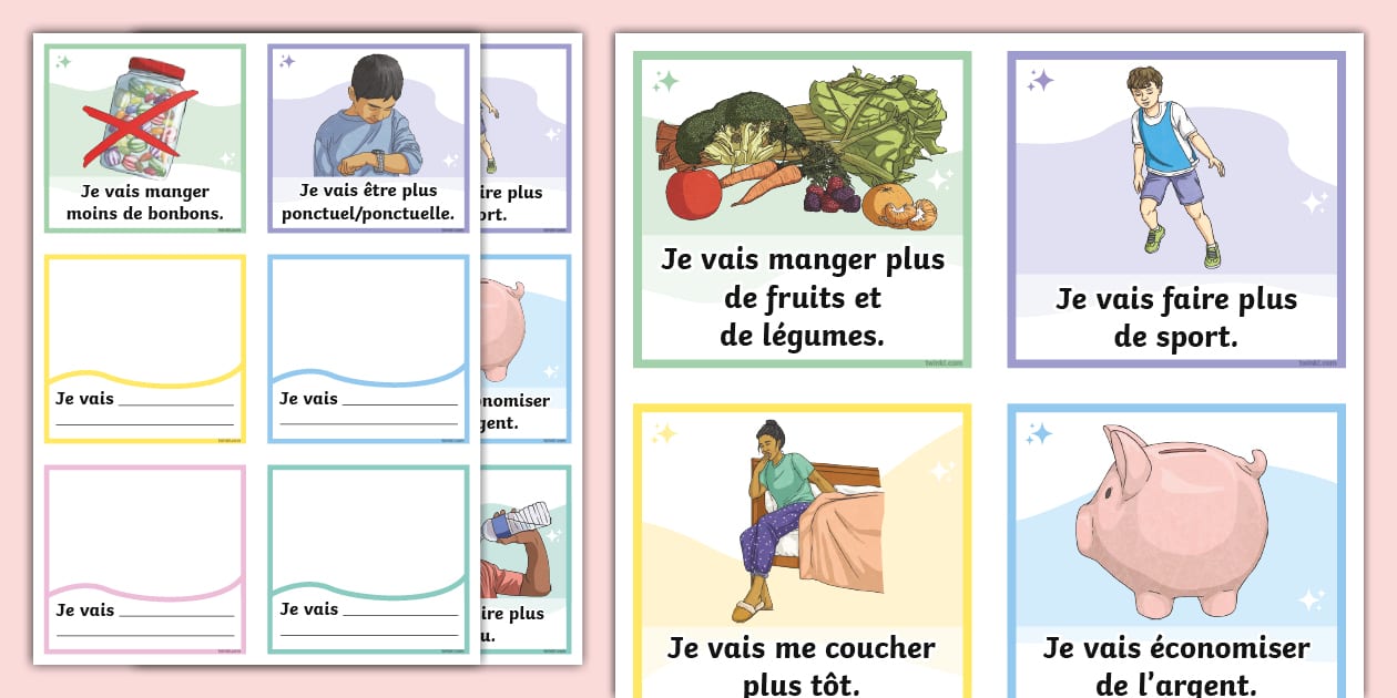 👉 French: New Year Resolutions Flashcards - Twinkl - KS2
