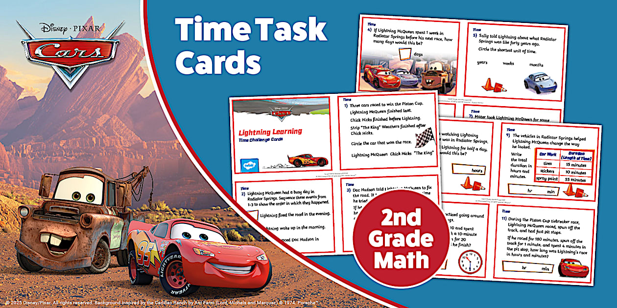 Cars: Time Problem-Solving Math Task Cards (Teacher-Made)