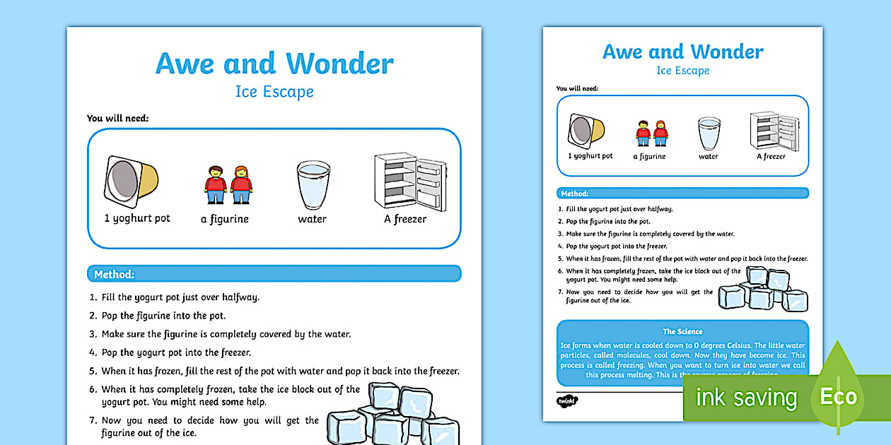 Editable KS1 Ice Escape Investigation Activity - Twinkl