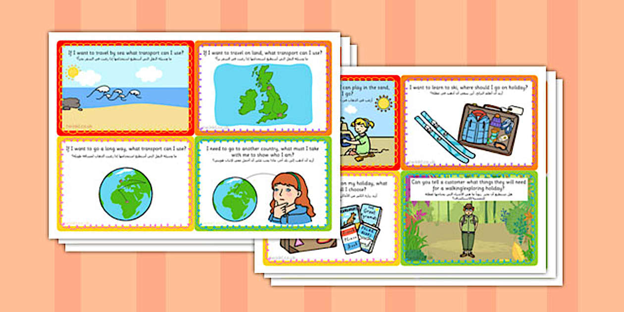 Challenge Cards Travel Agents Role Play Arabic Translation - arabic