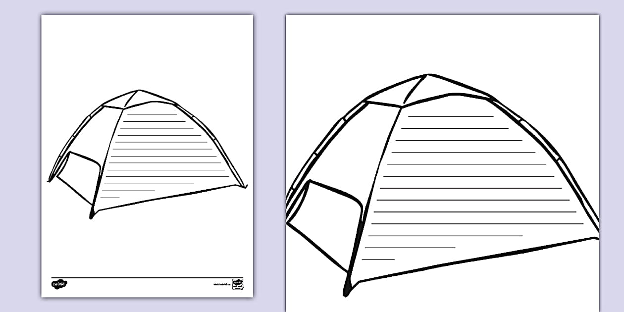 Tent Writing Template (teacher made) - Twinkl