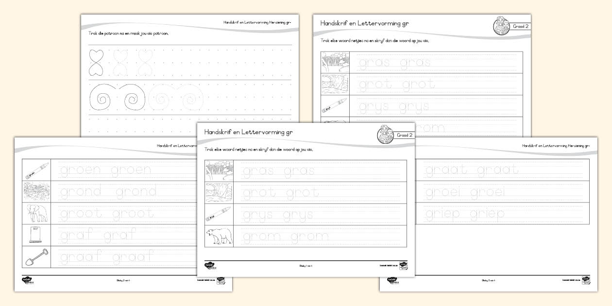 Graad 2 Klanke Handskrif en Lettervorming gr - Twinkl