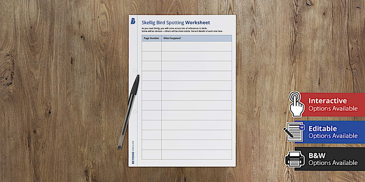 Skellig Bird Spotting Worksheet - Twinkl