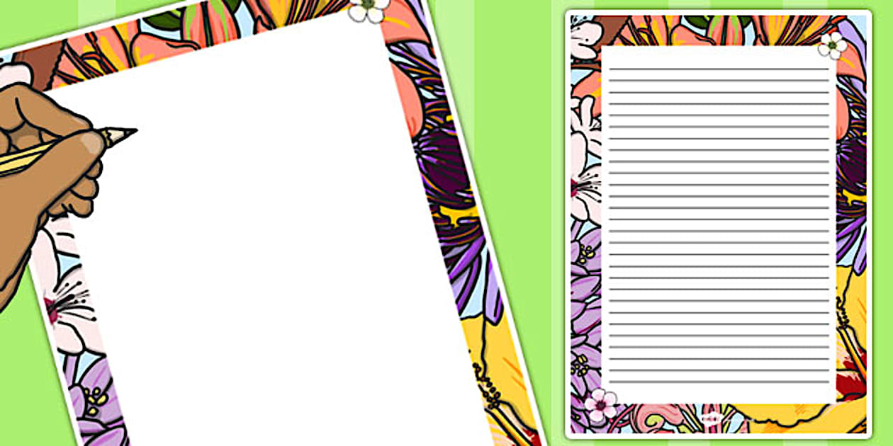 Flowers Decorative Page Border (teacher made) - Twinkl