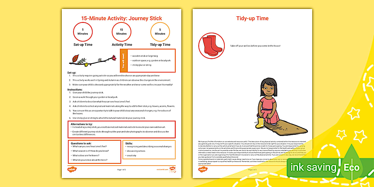 15-Minute Activity: Journey Stick (teacher made) - Twinkl