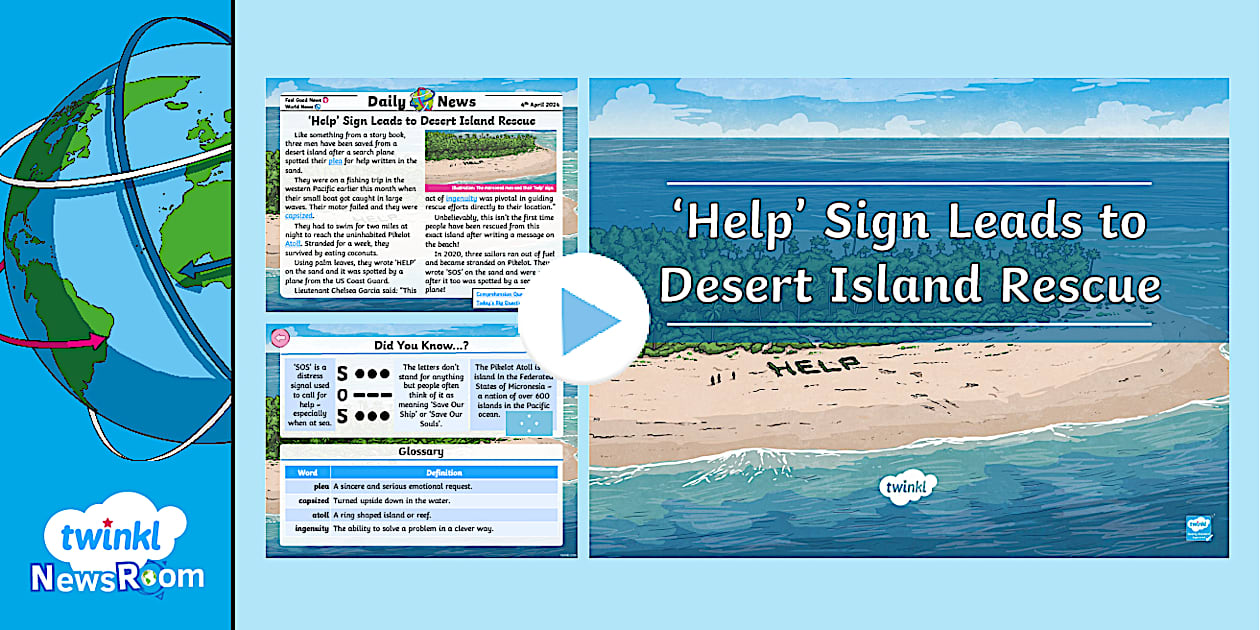 ‘Help’ Sign Leads to Desert Island Rescue | Twinkl Resources