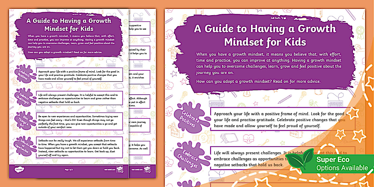 Growth Mindset Guide for Kids (teacher made) - Twinkl