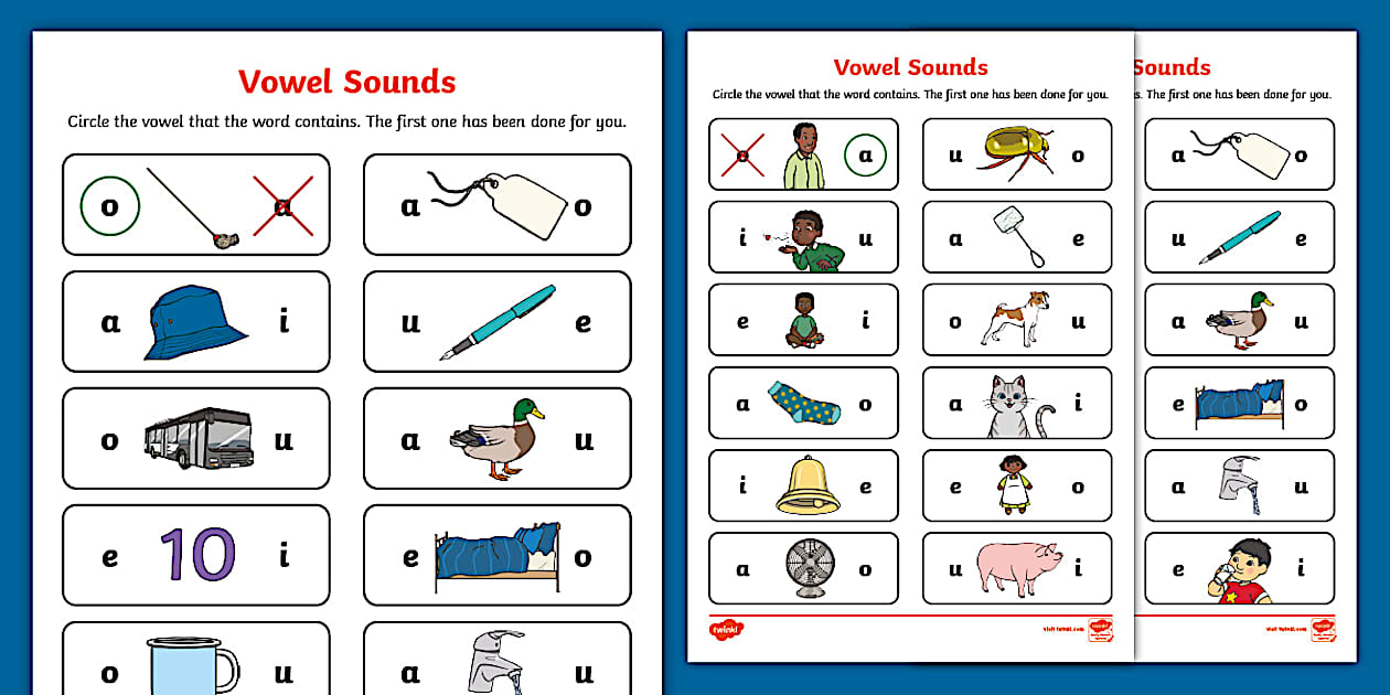 Circle the Vowel Activity Sheet - Twinkl
