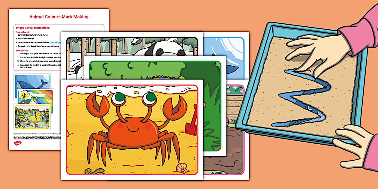 EYFS Animal Colours Mark-Making Image Reveal Activity
