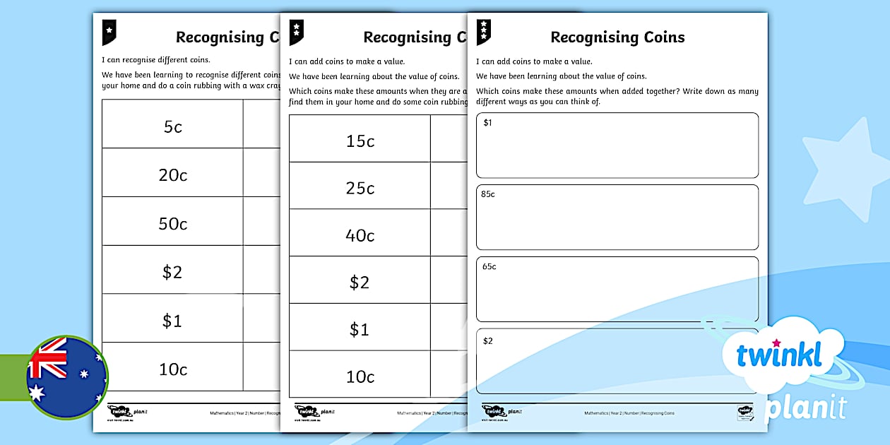 Money and Financial Mathematics Recognising Coins Home Learning
