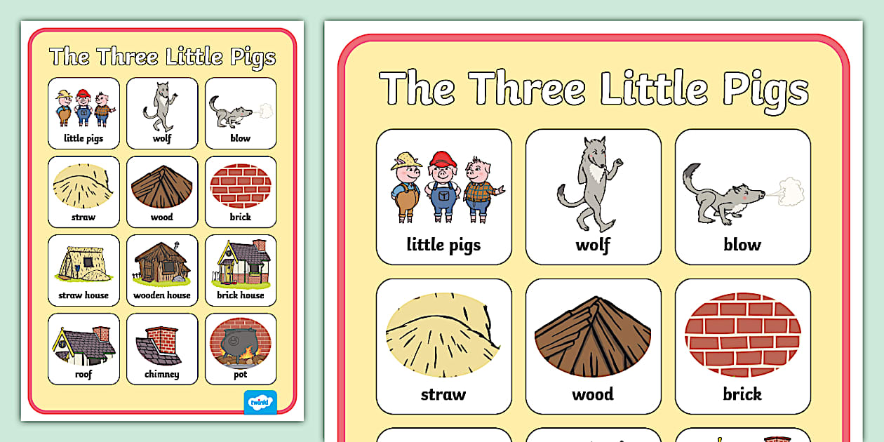 The Three Little Pigs Vocabulary Poster (teacher made)