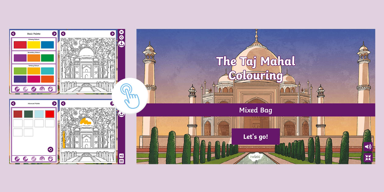 The Taj Mahal Interactive Colouring - Go Resources - Twinkl