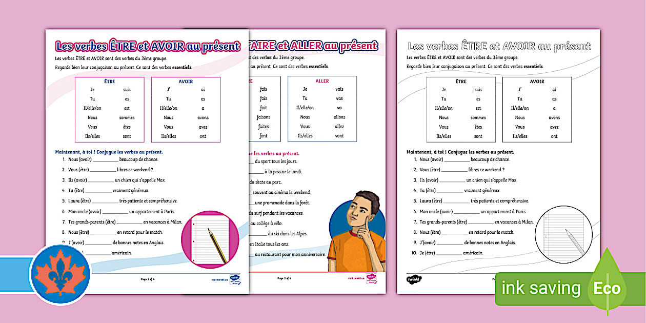 Avoir Etre Faire Aller Worksheets - Teacher-made - Twinkl CA