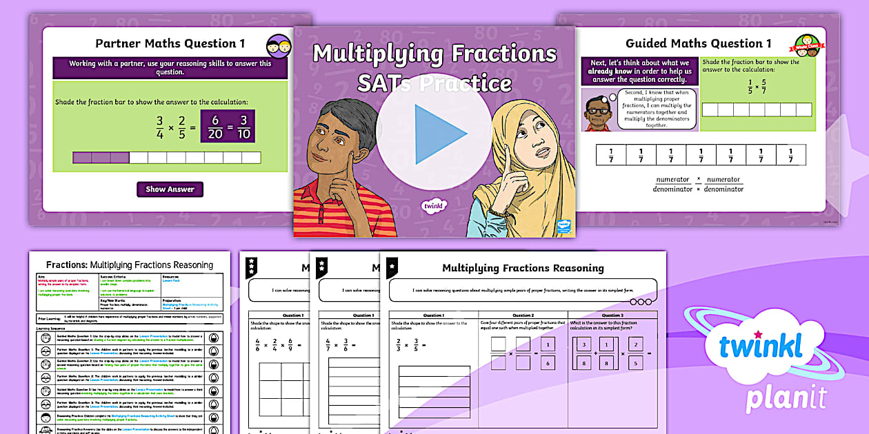 PlanIt Maths Y6 Fractions Lesson Pack Multiplying Fractions (3)