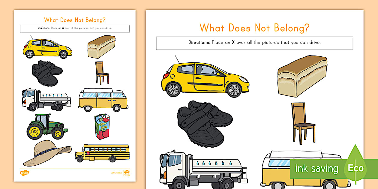 What Does Not Belong Worksheet / Worksheet - Twinkl