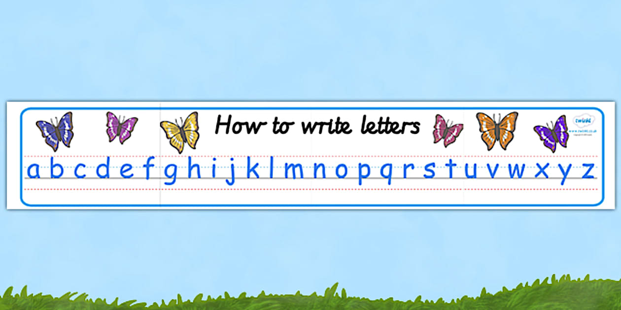 Butterfly Themed Alphabet Display Banner (Comic Sans)