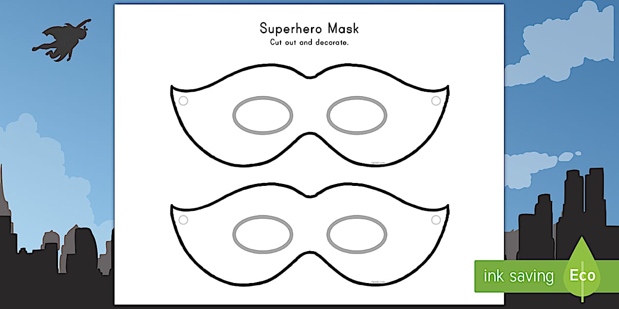 Customisable Superhero Mask Template | Twinkl (teacher made)