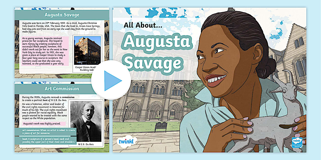 Augusta Savage PowerPoint - Art Resources - KS2 - Twinkl