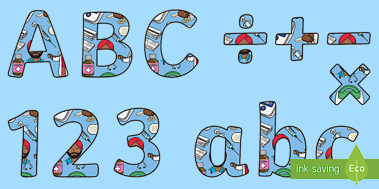 The Doctors' Surgery Aistear Display Letters and Numbers Pack