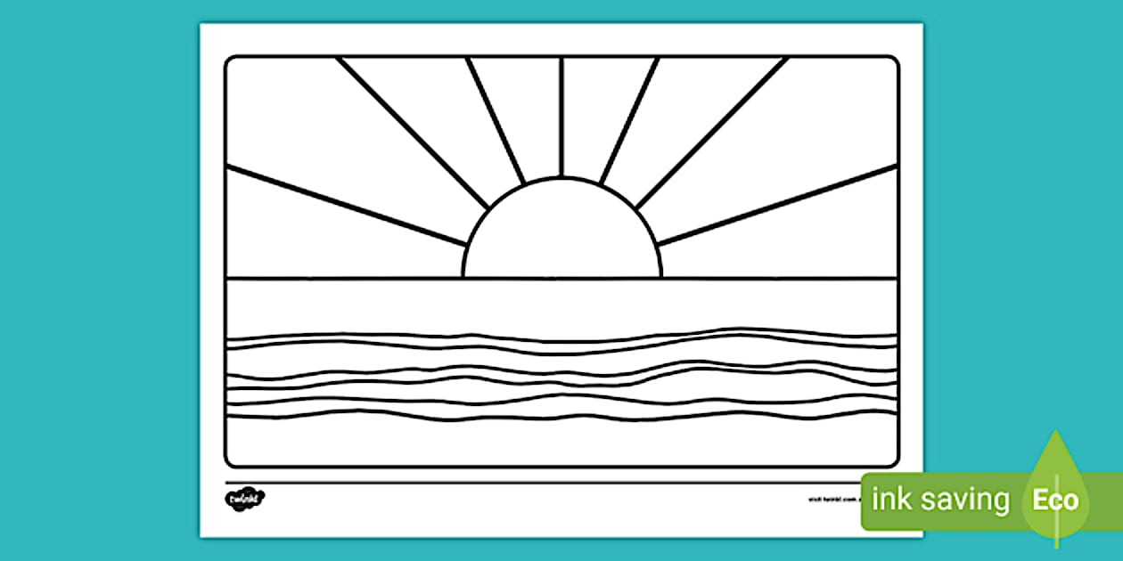 Warm and Cool Colours Sunset Template To Colour | Years 3-6