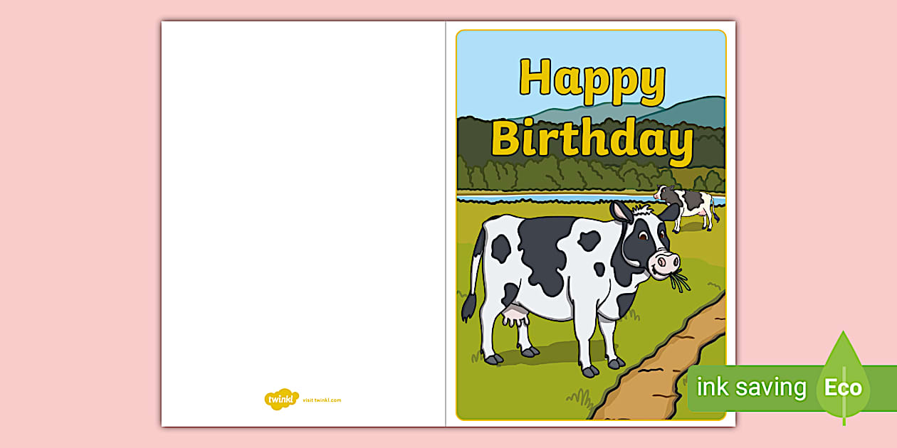 Colourful Cow Birthday Card | Twinkl | Gift Cards | All Ages