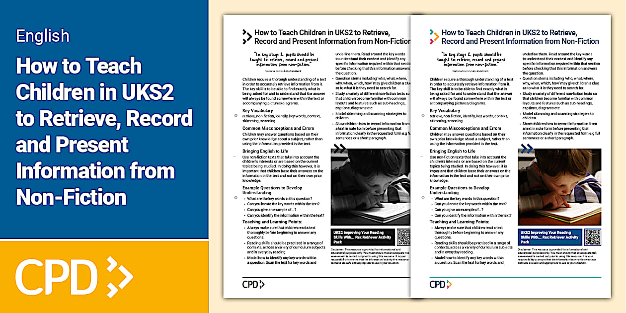 How to Teach Children in UKS2 to Retrieve, Record and Present Information from