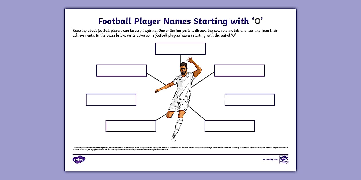Football Player Names Starting with 'O' Activity