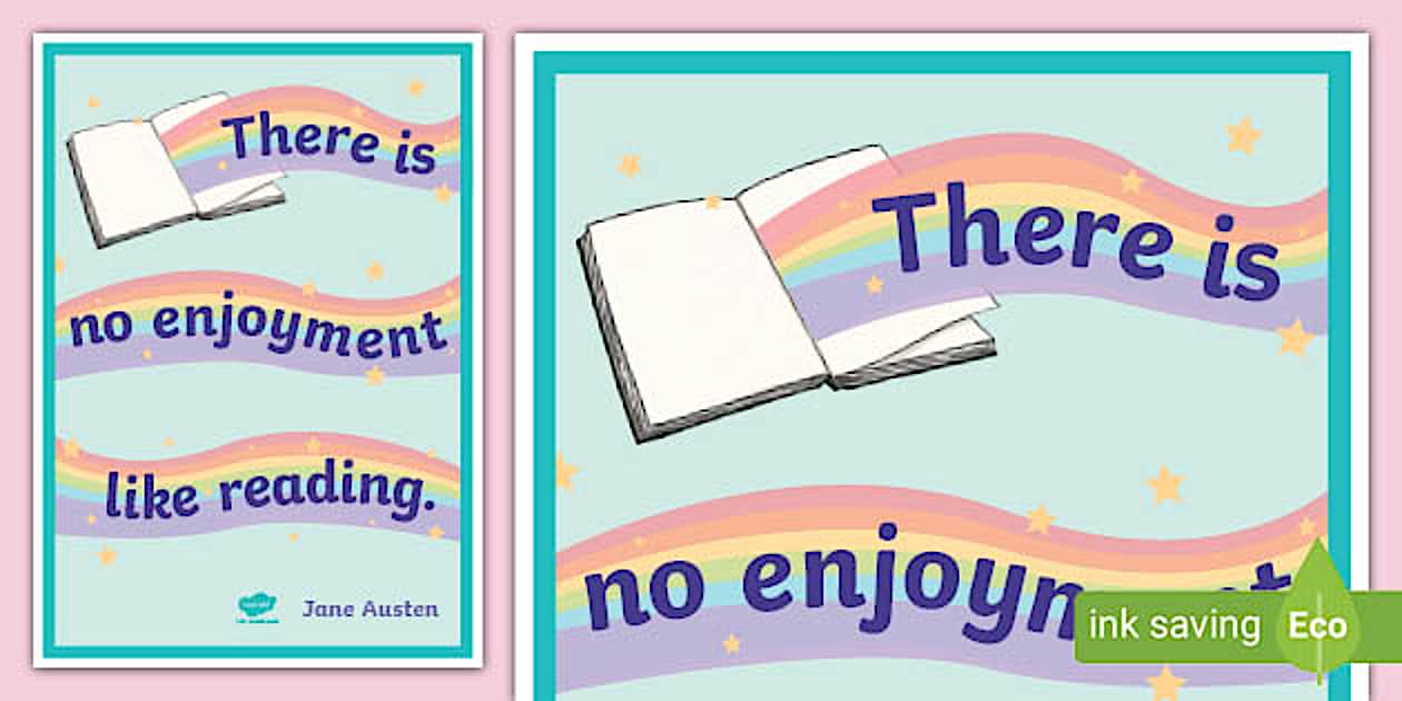 Editable There Is No Enjoyment Like Reading Poster - Twinkl