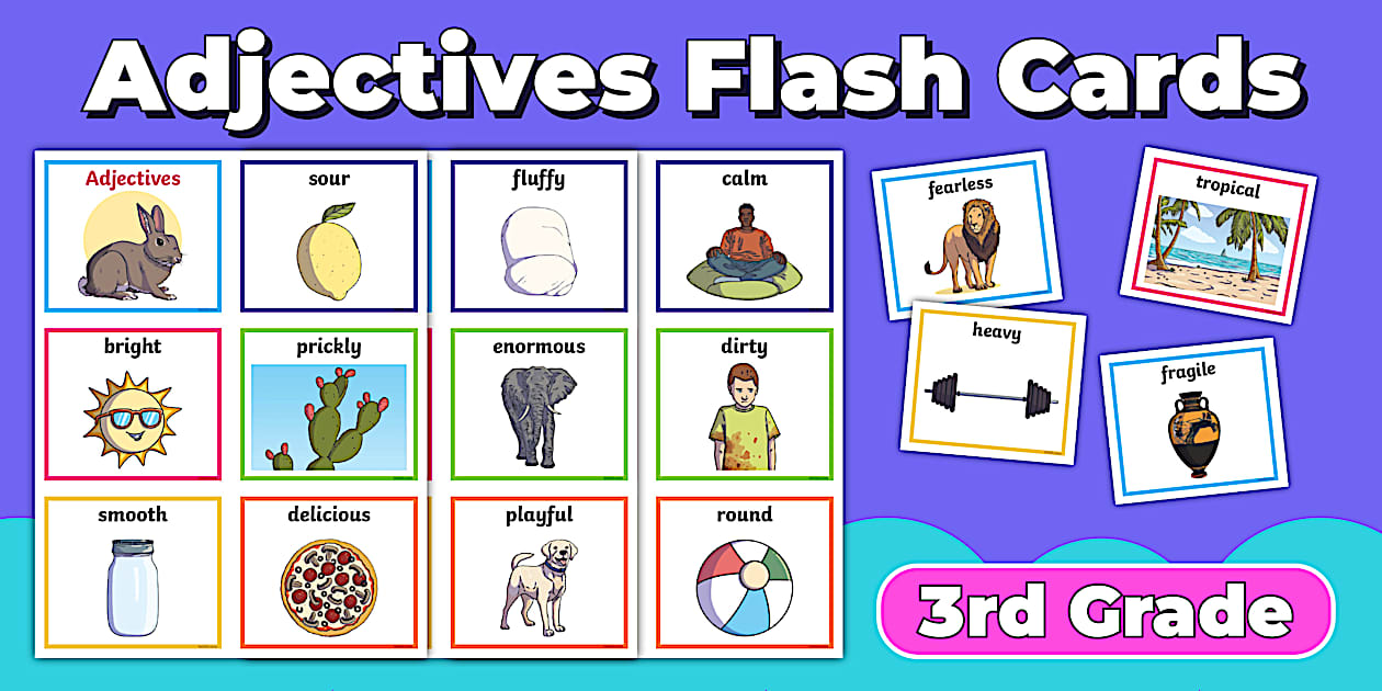 Third Grade Adjectives Flash Cards