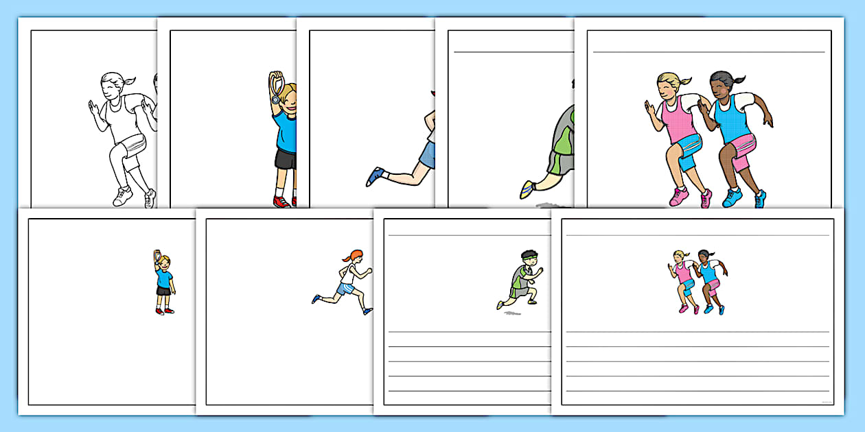 Black and White The London Marathon Writing Frames - Twinkl