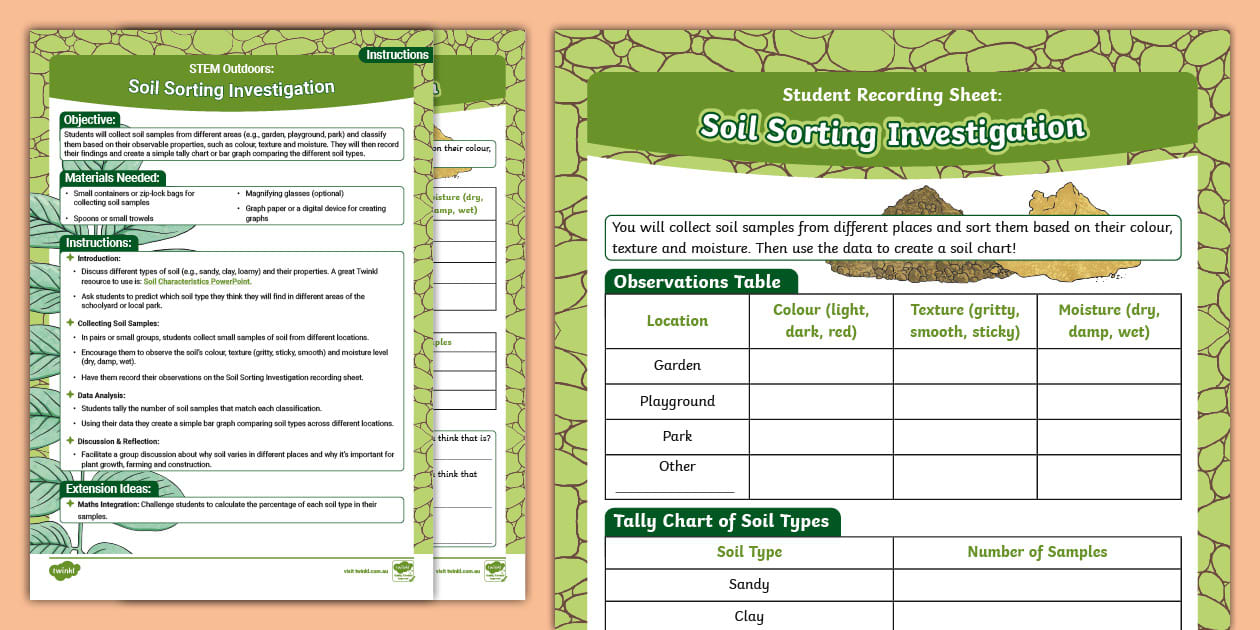 STEM Outdoors: Soil Sorting Investigation - Twinkl
