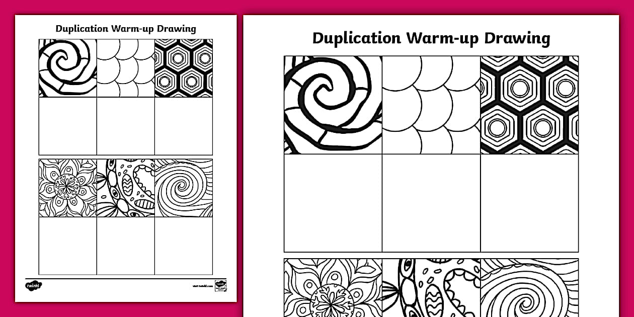 Duplication Warm-up Drawing Worksheet (l'enseignant a fait)