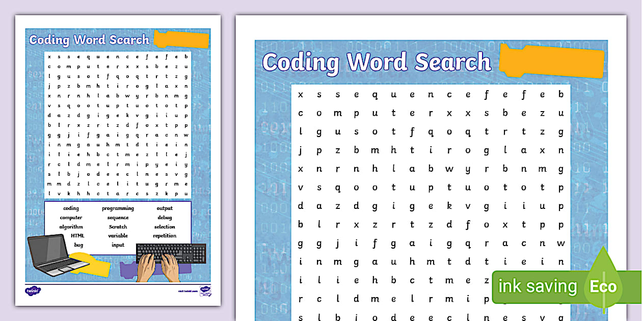KS2 Coding Word Search (Hecho por educadores) - Twinkl KS2 Coding Word Search (Hecho por educadores) - Twinkl