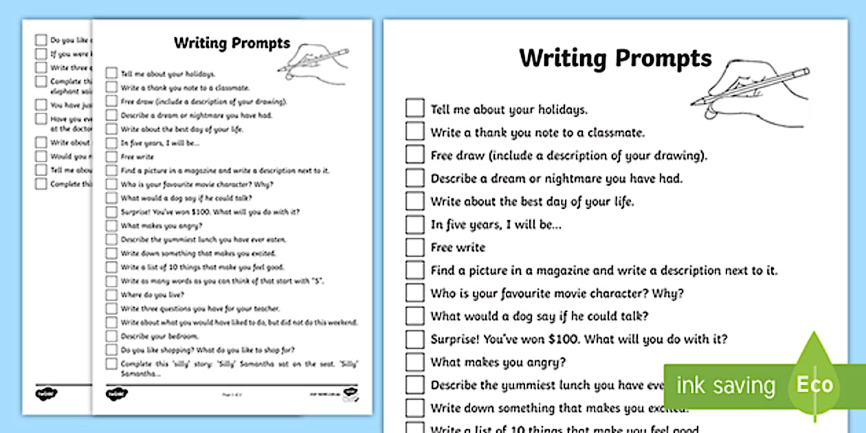 NSW Creative Writing Prompts | Checklist (Lehrer gemacht)