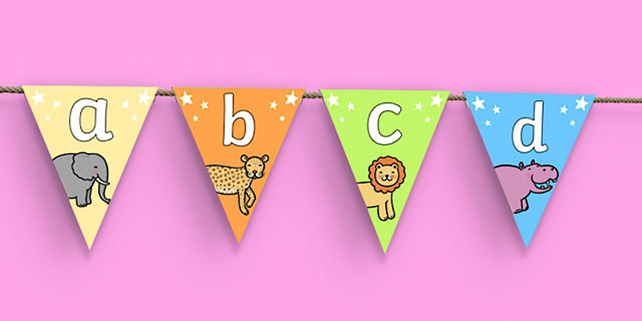 Cute Animals Alphabet Bunting